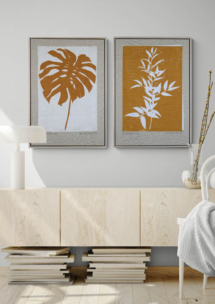 Pair of Prints on Canvas: Monstera Deliciosa/1 and Danea Racemosa/1 ...